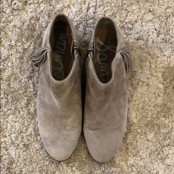 Sam Edelman | Shoes | Sam Edelman Paige Suede Leather Fringe Booties ...